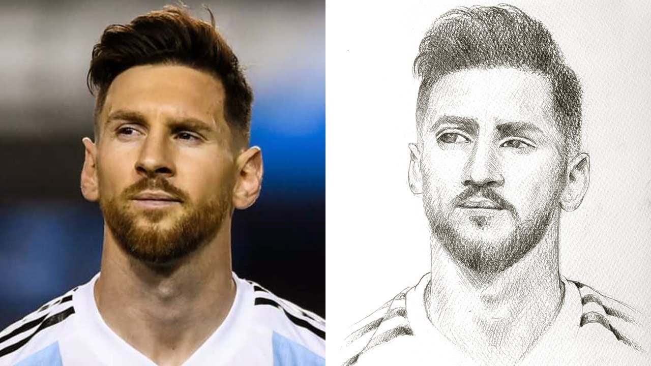 Drawing Lionel Messi from Start to Finish #artecho - YouTube
