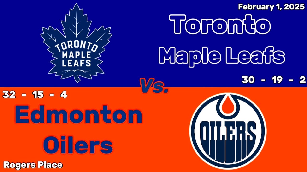 Toronto Maple Leafs vs Edmonton Oilers | February 1, 2025 | All Goals ...