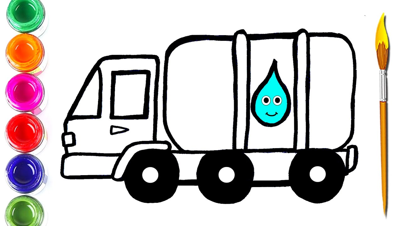 Water Tank Drawing, Painting & Coloring for Kids & Toddlers | Kids Art ...