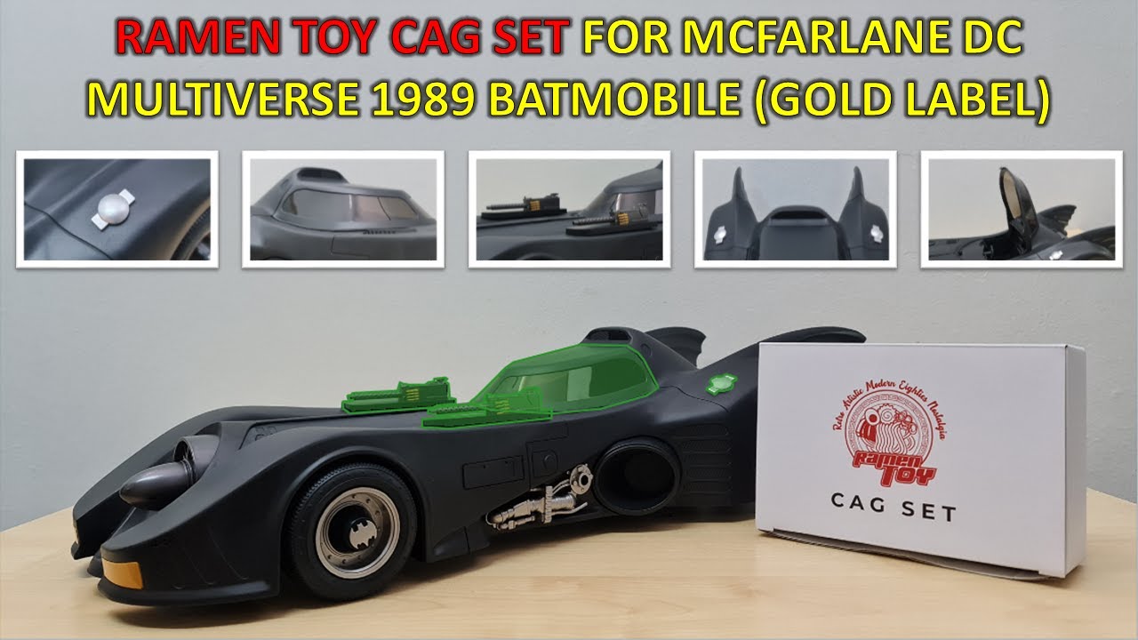 Ramen Toy CAG Set for McFarlane DC Multiverse 1989 Batmobile (Gold ...