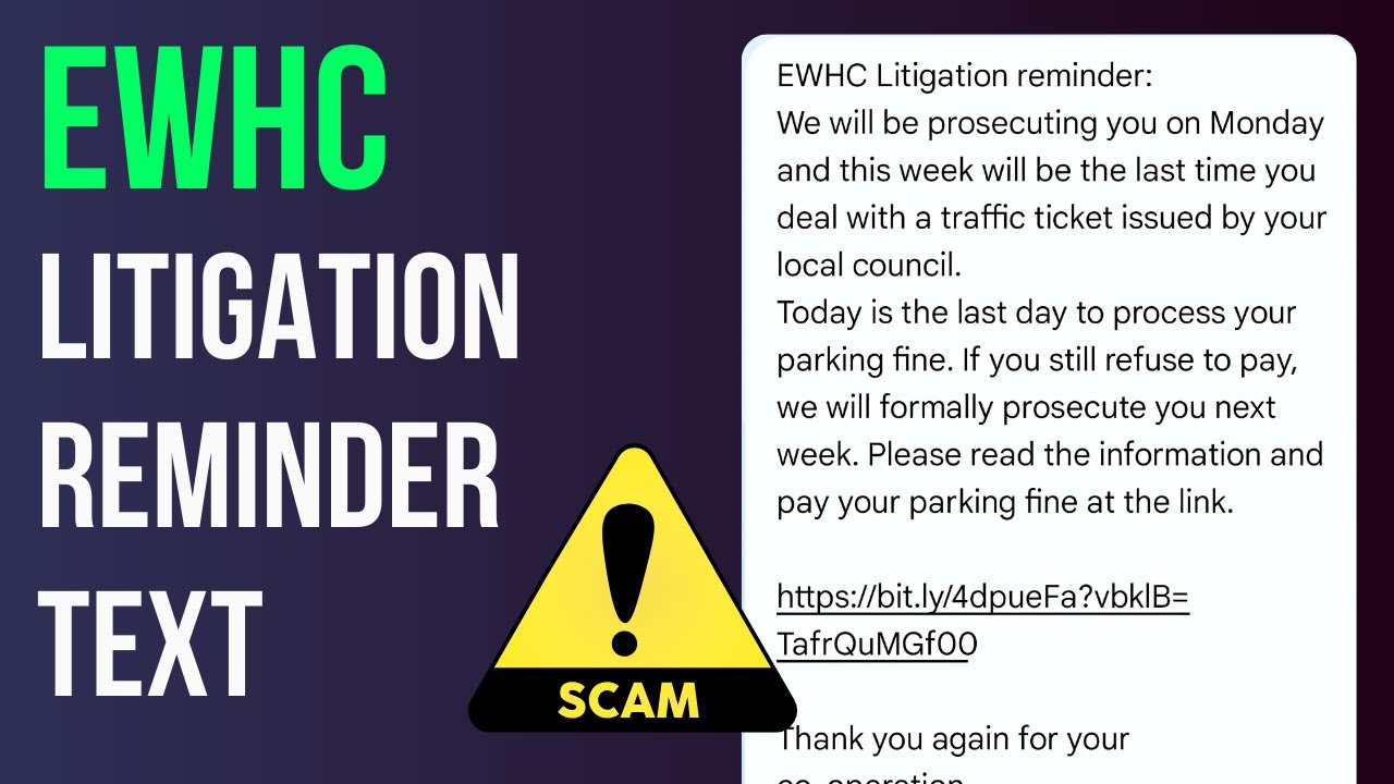 EWHC Litigation Text Scam! Don’t Fall for It! - YouTube