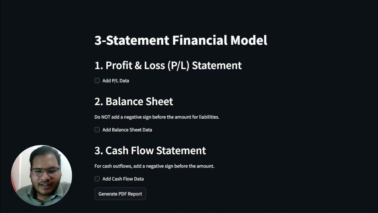 3 Statement Model made with python | P/L Statement, Balance Sheet and ...