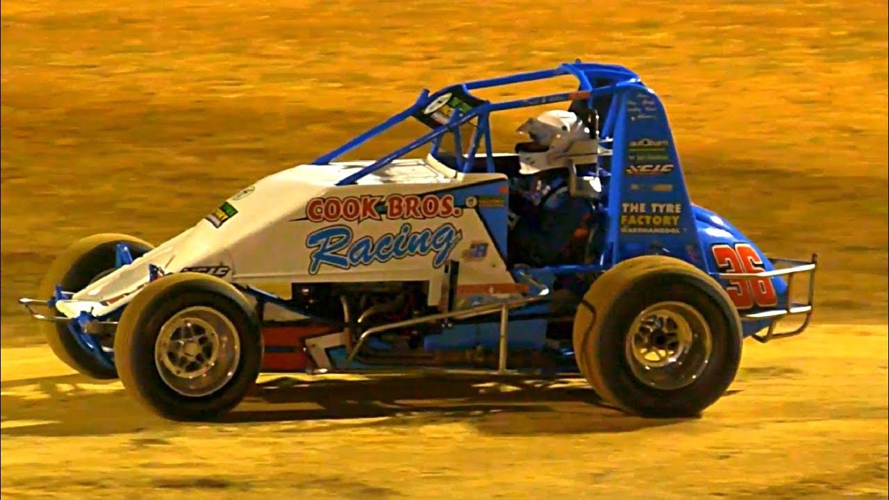 Wingless Sprints Heat 3e Victorian Title Simpson Speedway 17-2-2018 ...