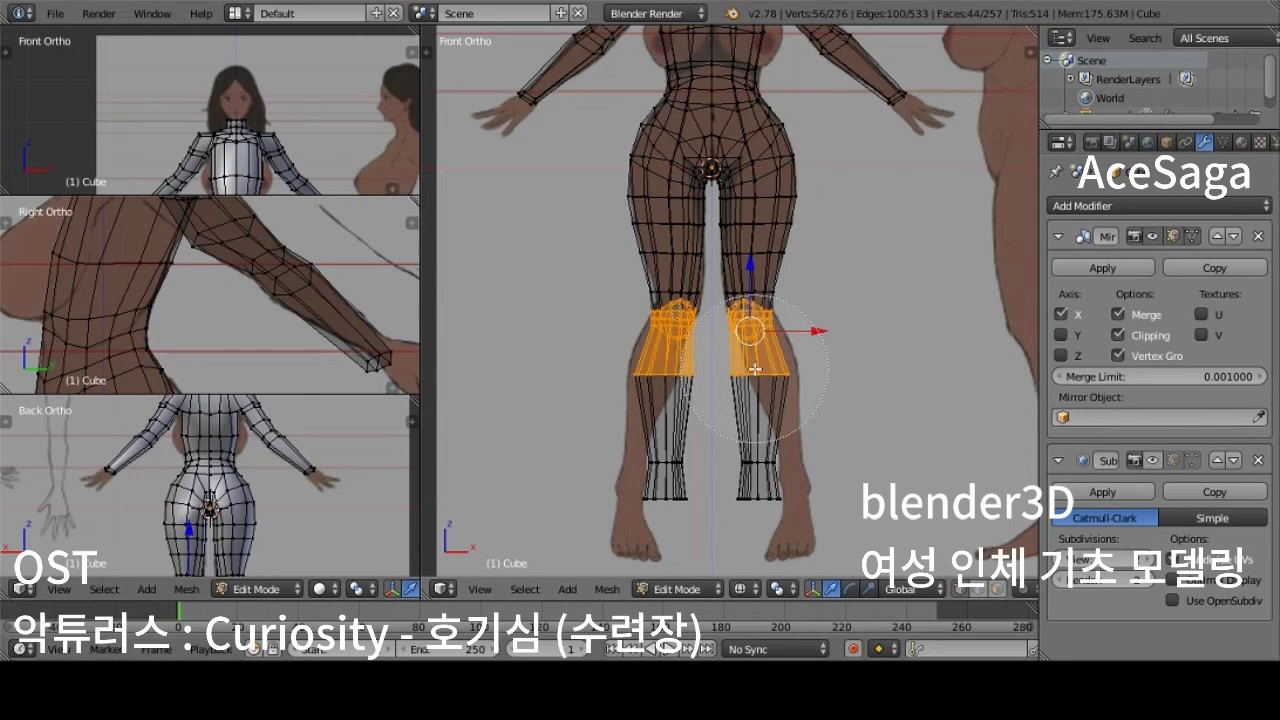 blender3d female modelling - YouTube