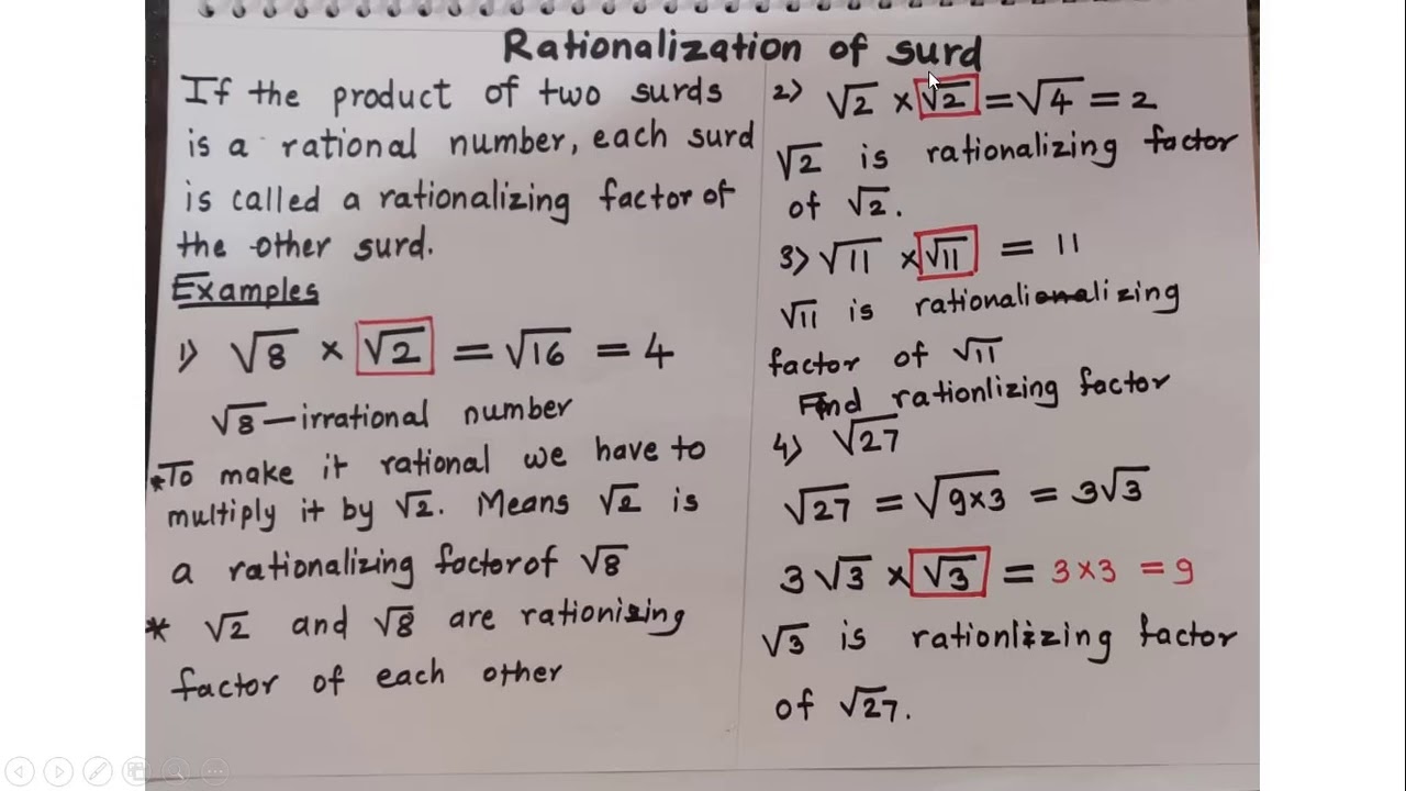 9th|SSC|Maths1|Chapter2|Real numbers|Rationalisation of surds - YouTube