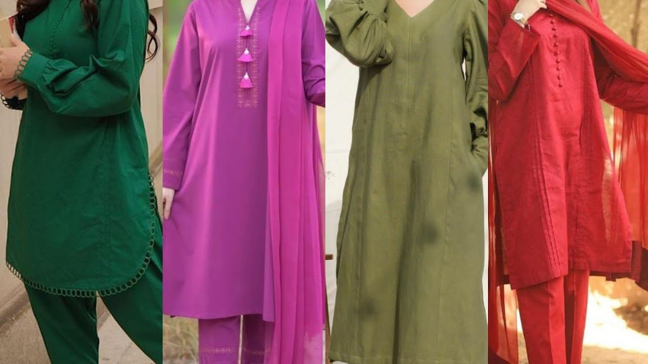 Latest Plain and simple dresses design | plain desses collection ...