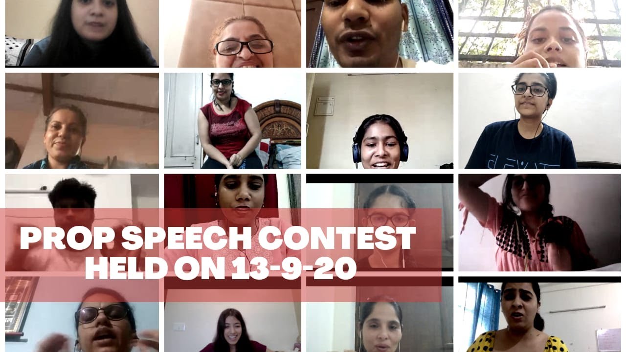 Prop Speech Competition Held on 13-9-20 | Online English & Public ...