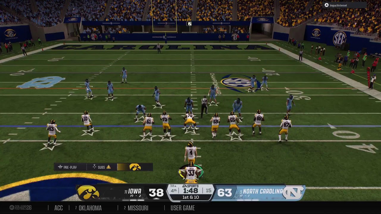 Iowa Online Dynasty - Year 6 vs UNC SEC Champ - YouTube
