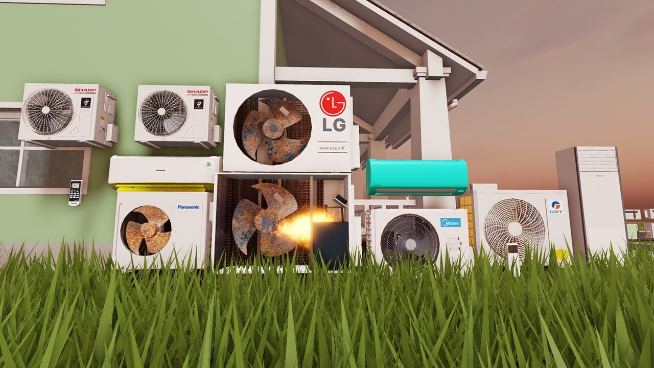 1 Unit Air Conditioner Burning On Test | Roblox AC RTX - YouTube