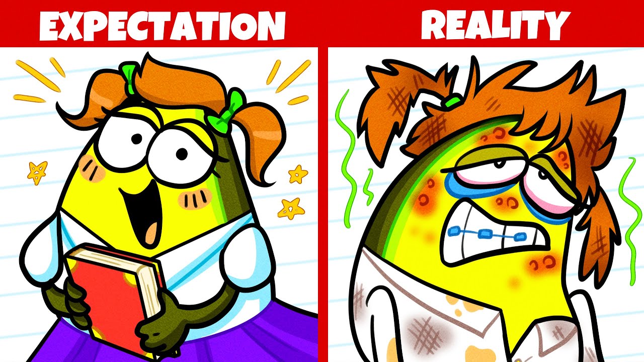 Back to Сollege Expectation vs Reality | Funny Cartoon | Avocado Couple ...