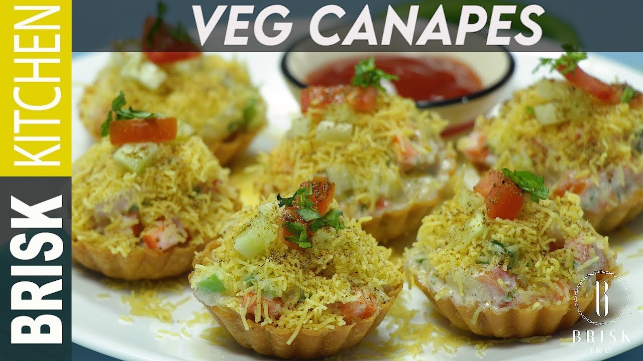 Veg Canapes | Vegetarian Quick Bite Snack Recipe | Brisk Kitchen - YouTube