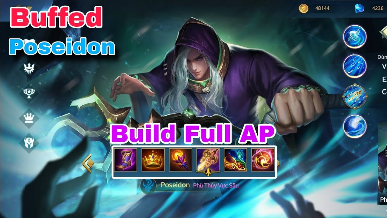 Poseidon được buff sức mạnh cực mạnh với build full AP cực mạnh tăng ...