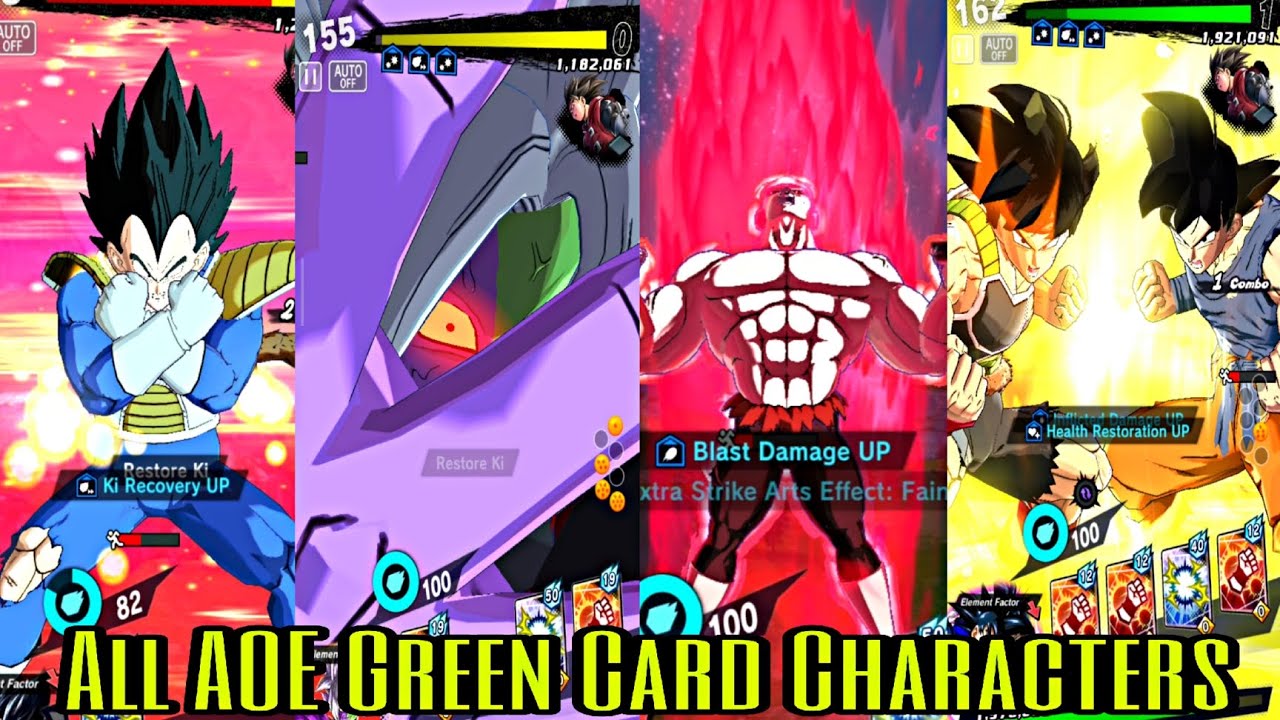 DRAGON BALL LEGENDS : CHARACTERS WHO CAN USE AOE GREEN CARDS UPTO 2023💥 ...