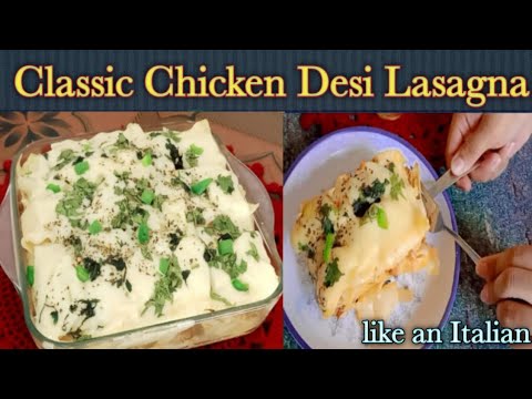 Chicken Lasagna Recipe/ Chicken lasagne/ Italian recipe lazanya in desi ...