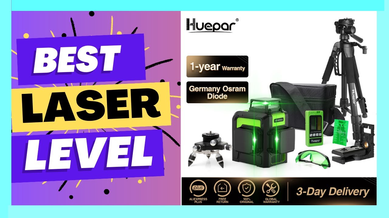 Huepar 12 Lines 3D Cross Line Laser Level Kit Osram Green Laser Beam ...