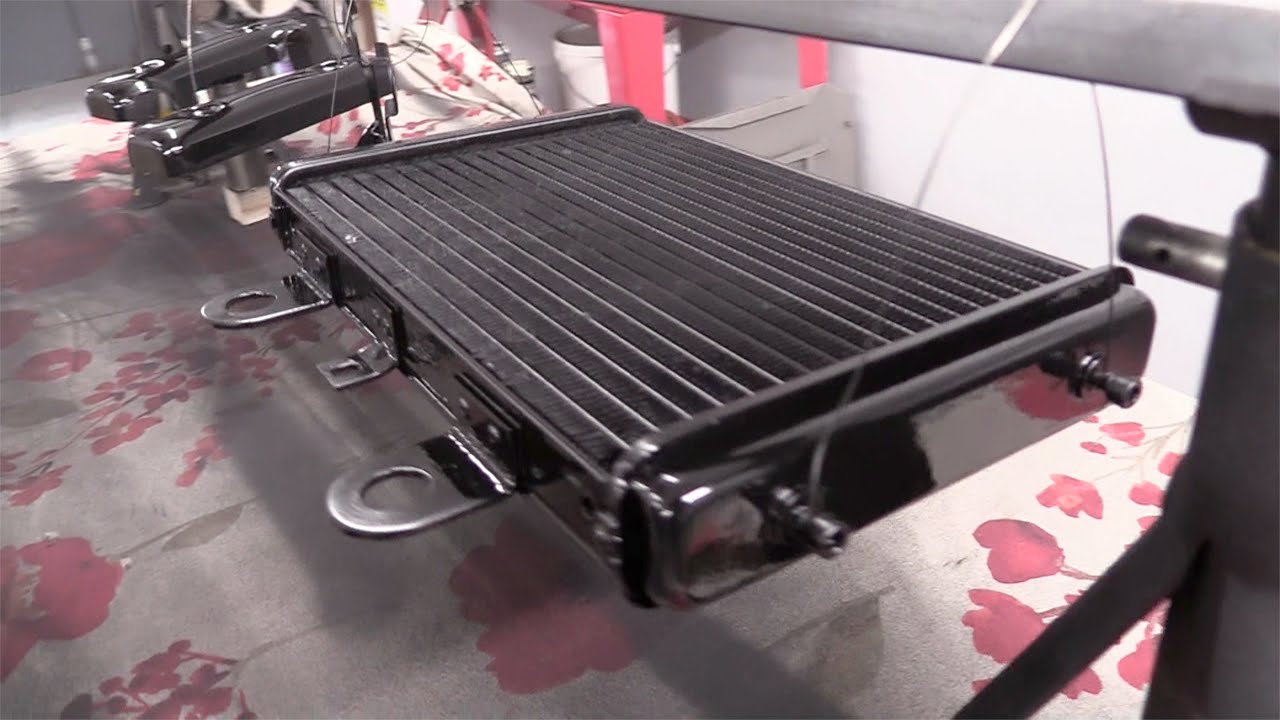 Triumph TT Legend, More Progress, Radiator and Shrouds Painted - YouTube