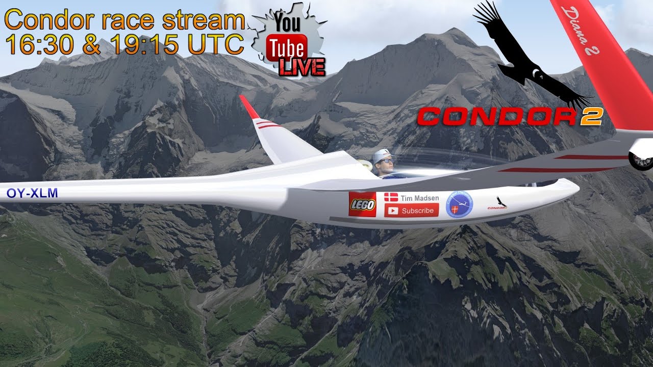Condor2 live soaring race: 16:30 UTC - Tchin Tchin - YouTube