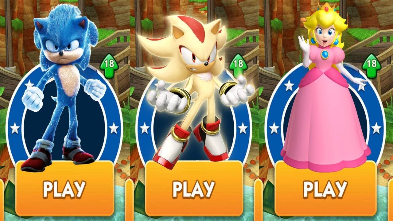 SUPER SHADOW vs MOVIE SONIC vs PRINCESS PEACH SUBWAY SURFERS ALL STARS ...