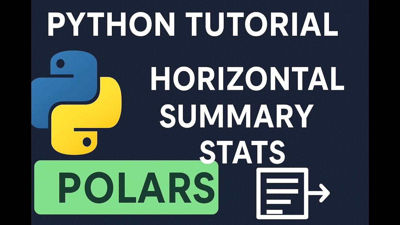 Polars Tutorial 29: Horizontal summary statistics - YouTube