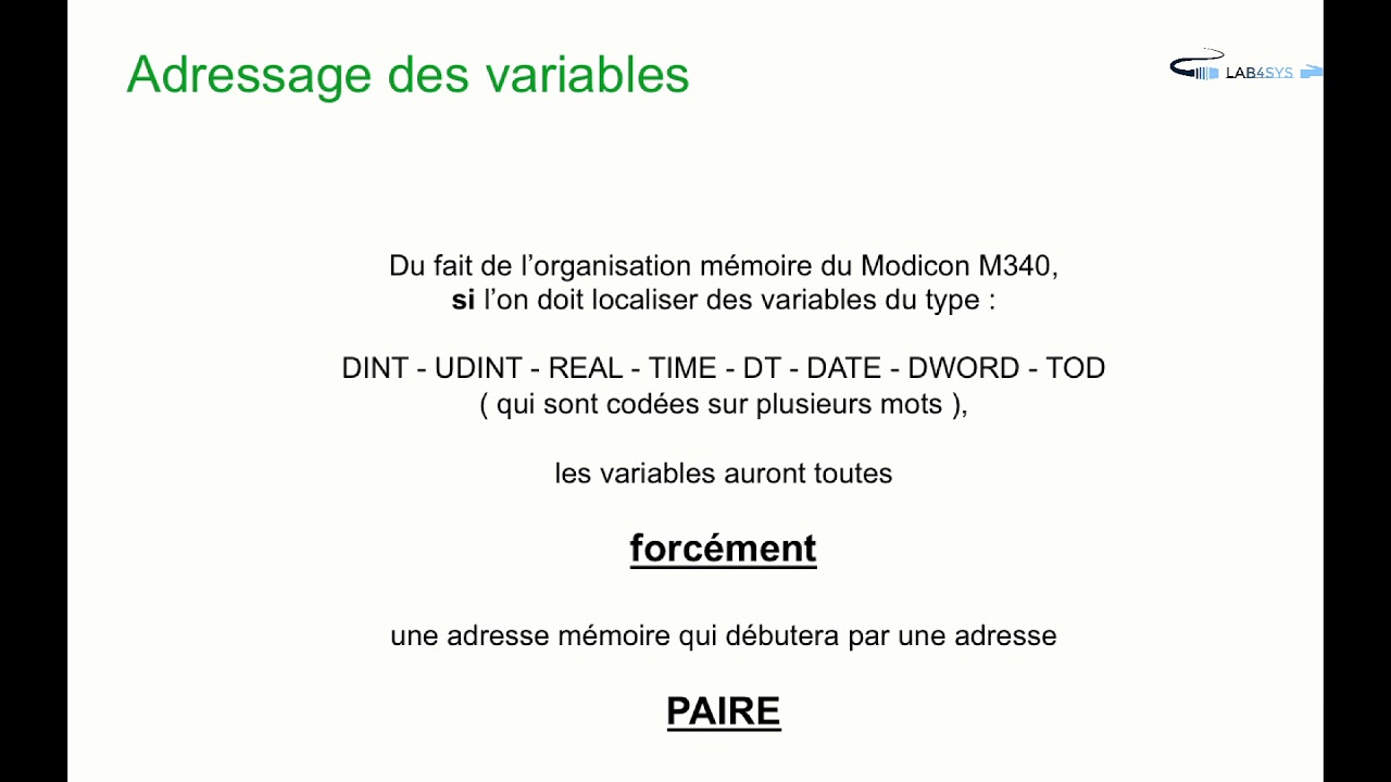 Unity Pro - Adressage et localisation des variables - Partie 6 - YouTube