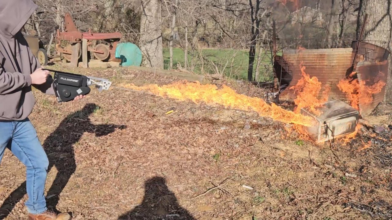 Pulsefire Flamethrower Demonstration | Exothermic Technologies - YouTube