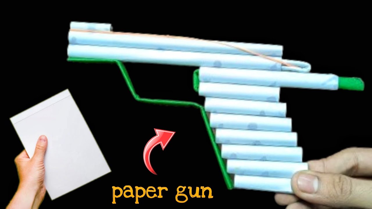 How to make paper gun that shoots paper bullets easy | paper gun kaise ...