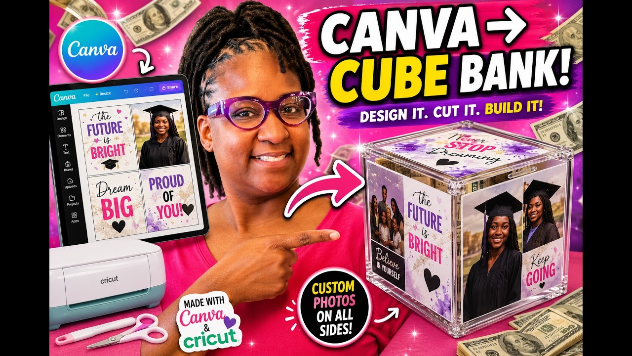 How to Make a Clear Smash Bank with Cricut & Canva | Easy DIY Tutorial ...