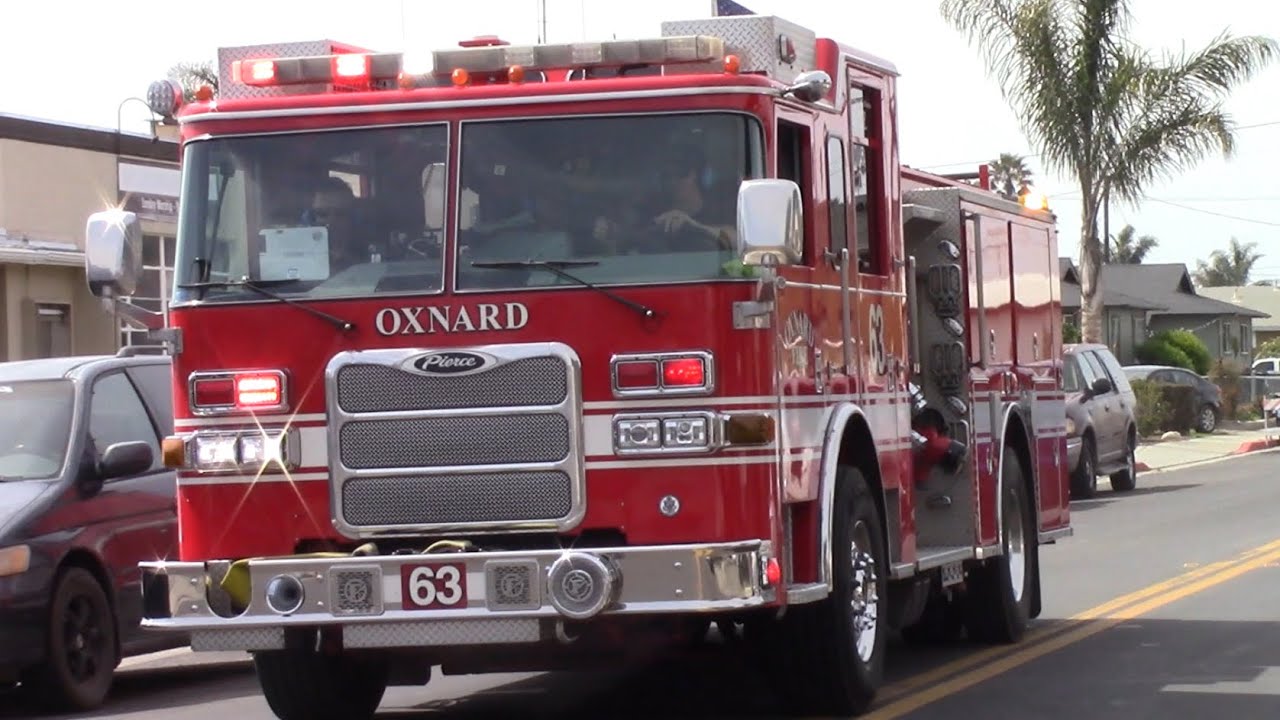 Oxnard Fire Dept. Engine 63 responding - YouTube