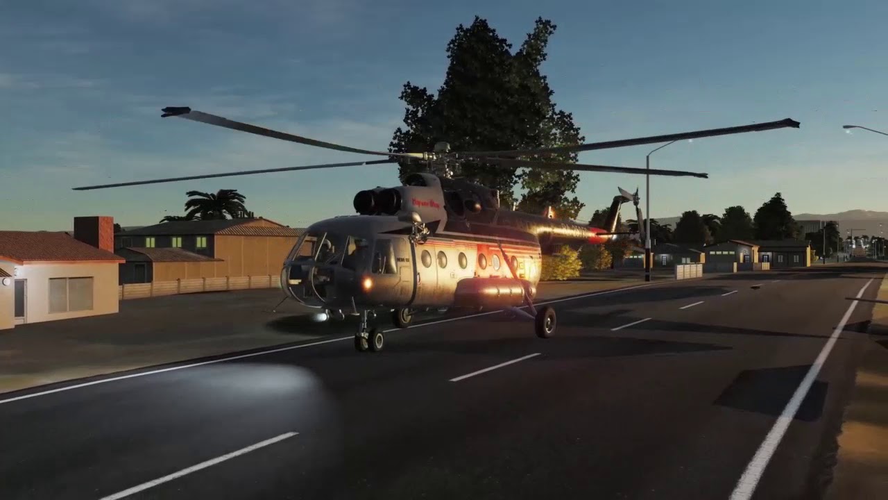 Flight Simulator Crash Landing Helicopter in the Neighborhood - YouTube