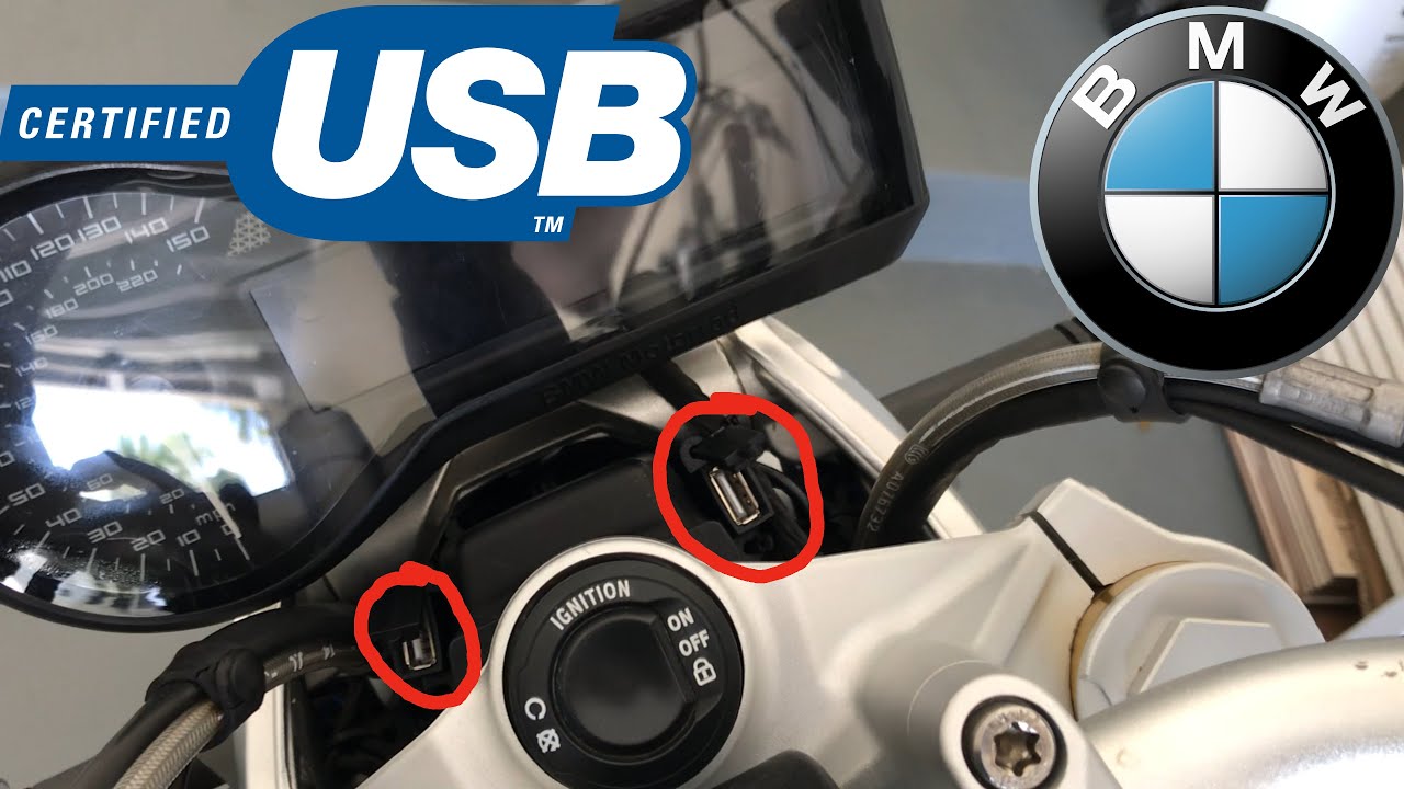 Easy front USB port install for 2015+ BMW R1200R / R1250R - YouTube