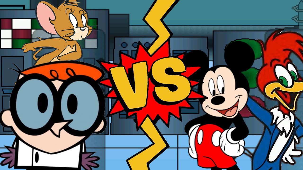 M.U.G.E.N. Battles | Dexter/Jerry vs Mickey Mouse/Woody Woodpcker - YouTube