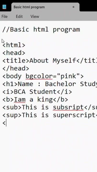 Simple Html Program Using Notepad|| Full Video With Output Is On 