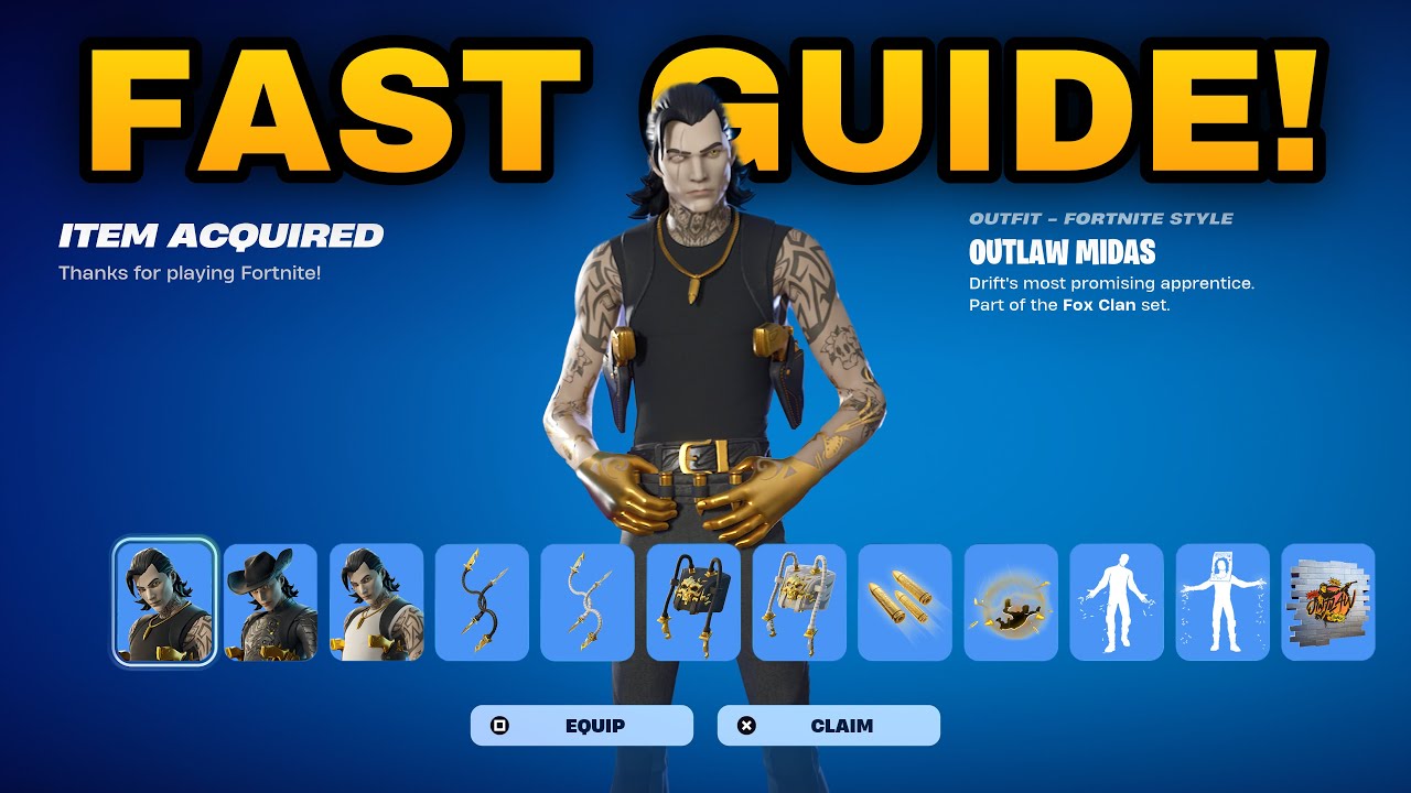 HOW TO GET OUTLAW MIDAS SKIN FAST IN FORTNITE! - YouTube