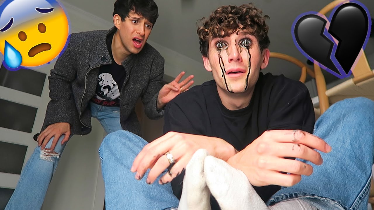 My Cute Boyfriend is Scared of Me Prank! CRYING BLACK TEARS [Gay Couple ...
