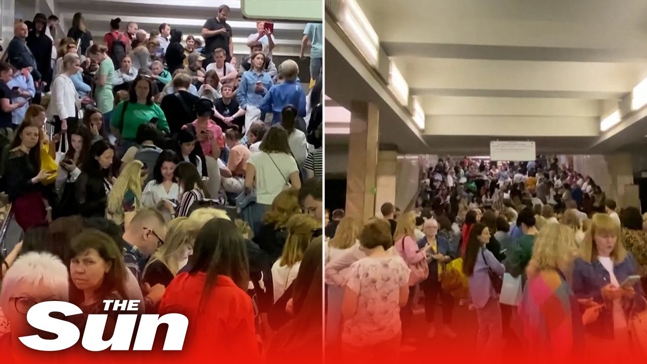 Panicked crowds shelter in Kyiv metro station as Russia rocks city with ...
