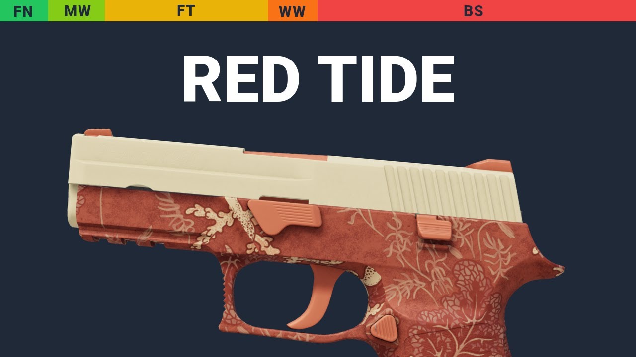 P250 Red Tide - Skin Float And Wear Preview - YouTube