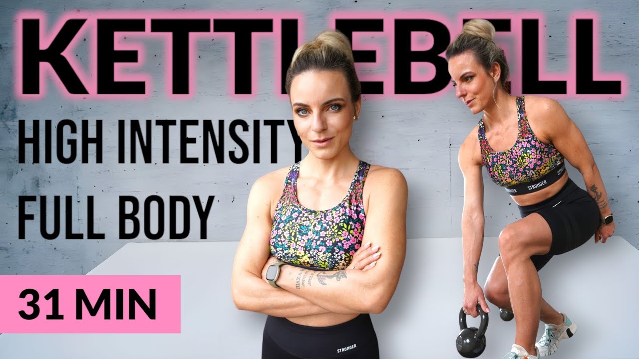31 MIN KETTLEBELL FULL BODY | HIIT WORKOUT | INTENSE - YouTube