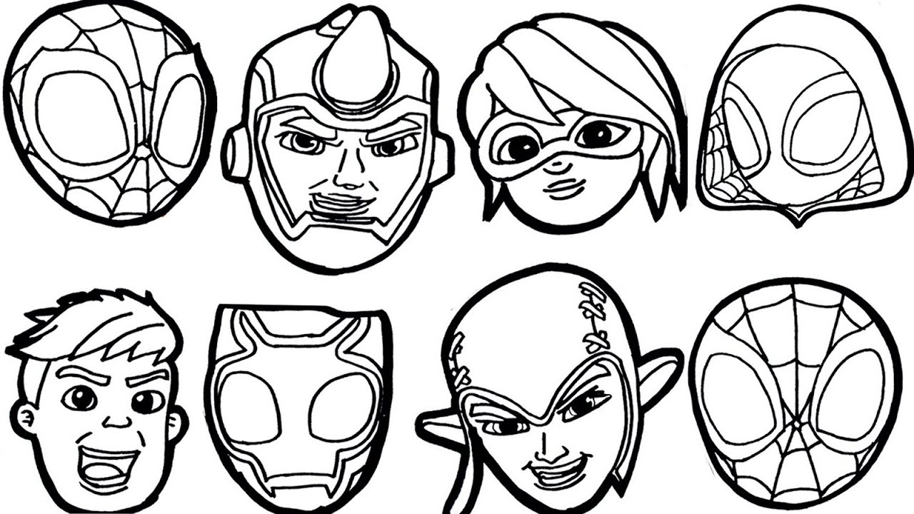 🔴🔴How To Draw Marvel's Spidey and His Amazing Friends faces #2 | SPIDEY ...