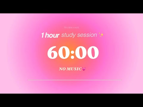 1 hour Aura Timer ☁️ No music, Studying, Focus Countdown - YouTube