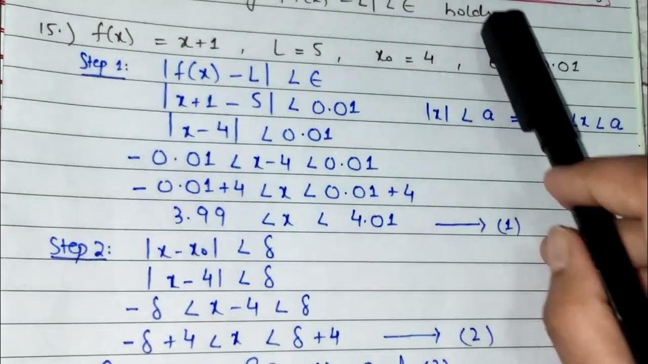 Finding Deltas Algebraically Thomas Calculus Exercise 2 3 Q15 18 Lecture In Hindi Urdu