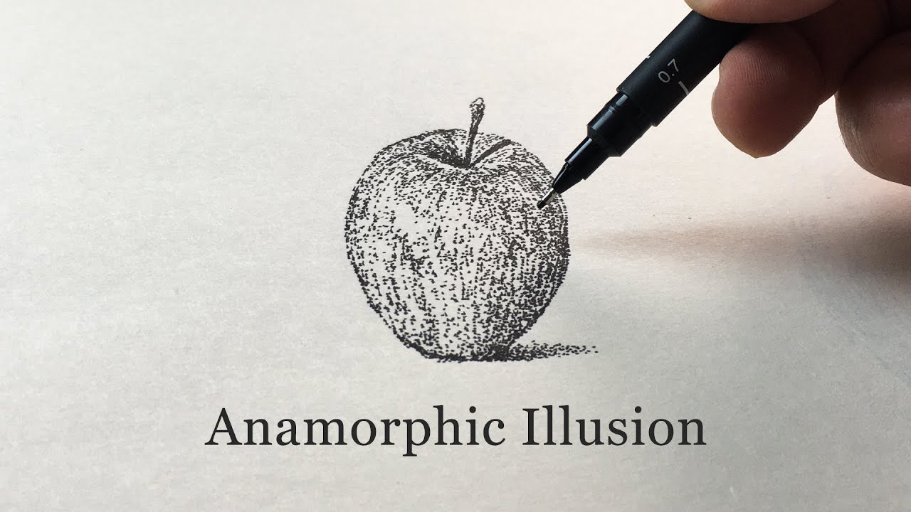 Drawing an Apple | Anamorphic Illusion - YouTube