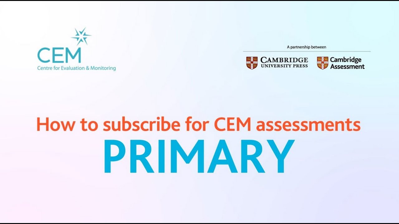 How to subscribe for CEM assessments - Primary - YouTube