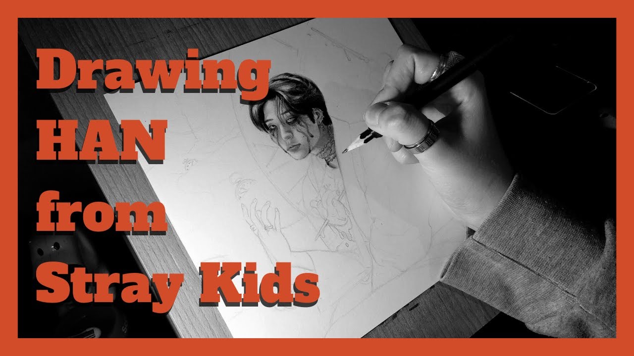 my first time drawing HAN from stray kids - YouTube