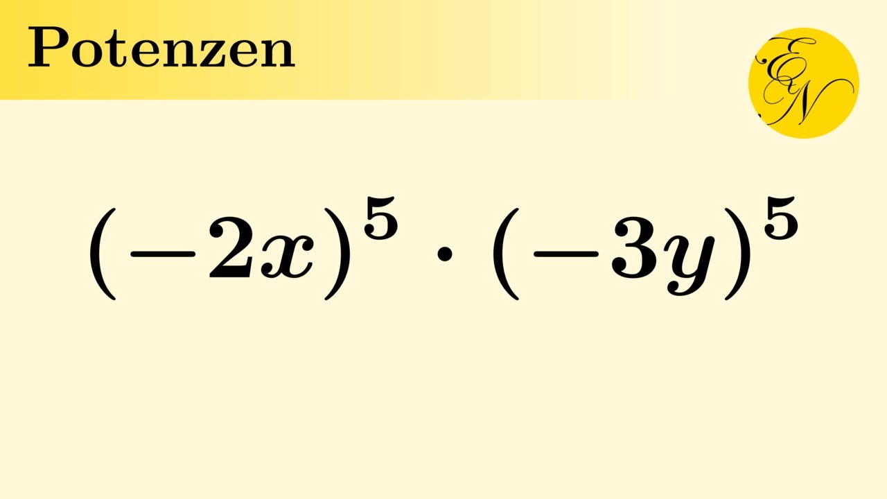 Potenzen mit gleichen Exponenten multiplizieren - YouTube