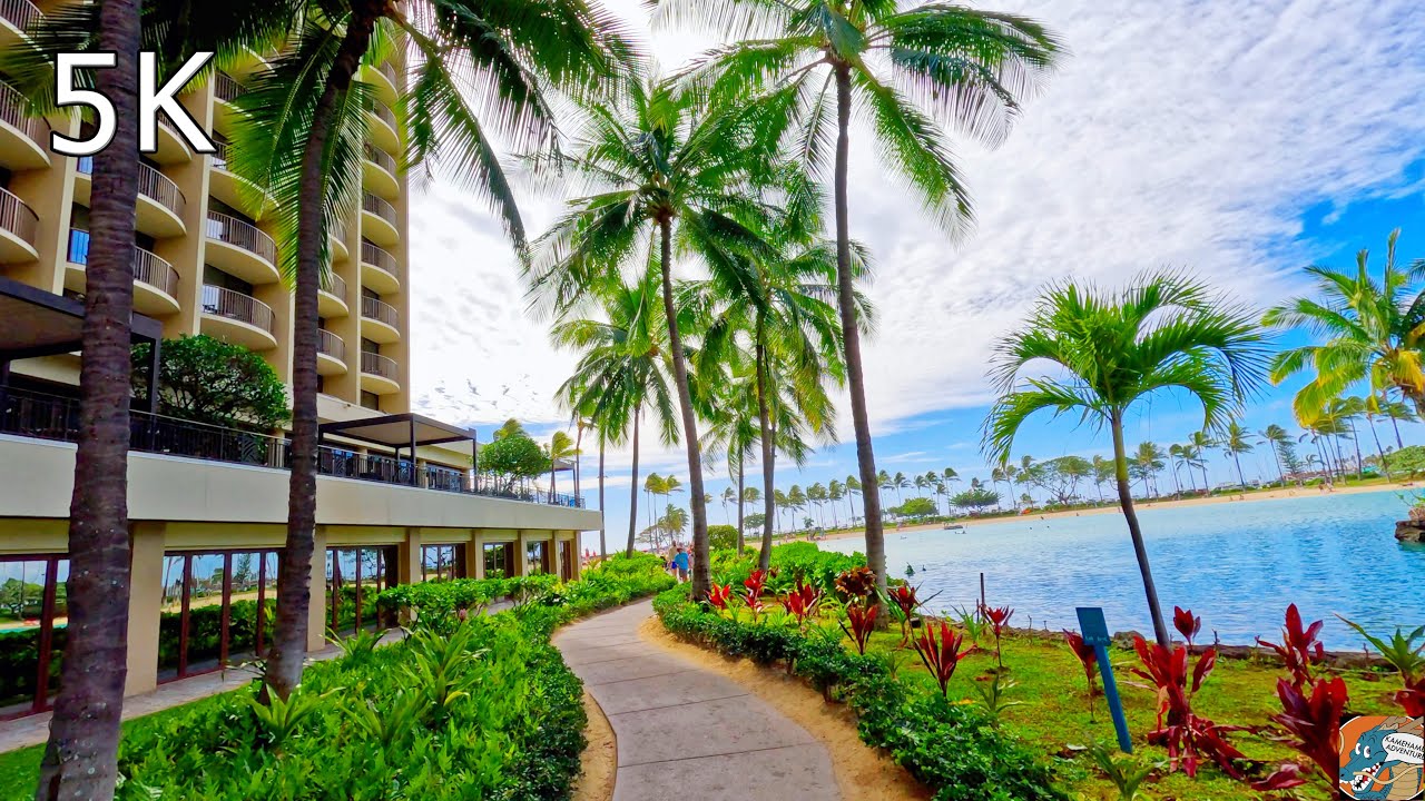 Waikiki Walking 2023 🌴 Hilton Hawaiian Village ☀️ Hawaii 5K Walk ...