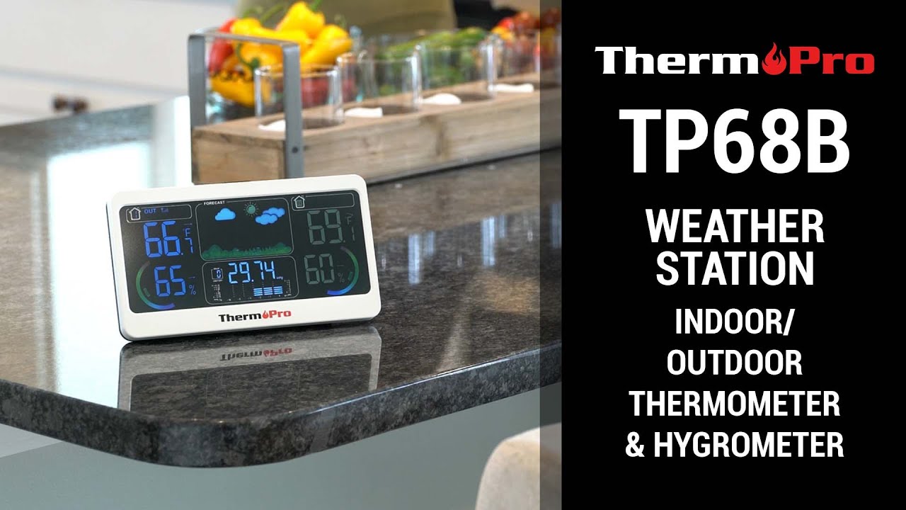 ThermoPro TP68B Wireless Digital Color Weather Station - YouTube