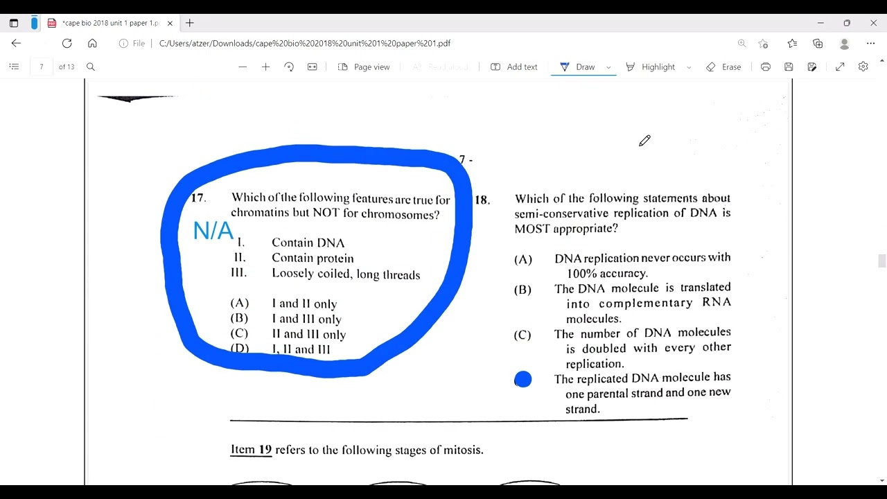 Cape Biology 2018 Unit 1 Paper 1 Solutions - YouTube