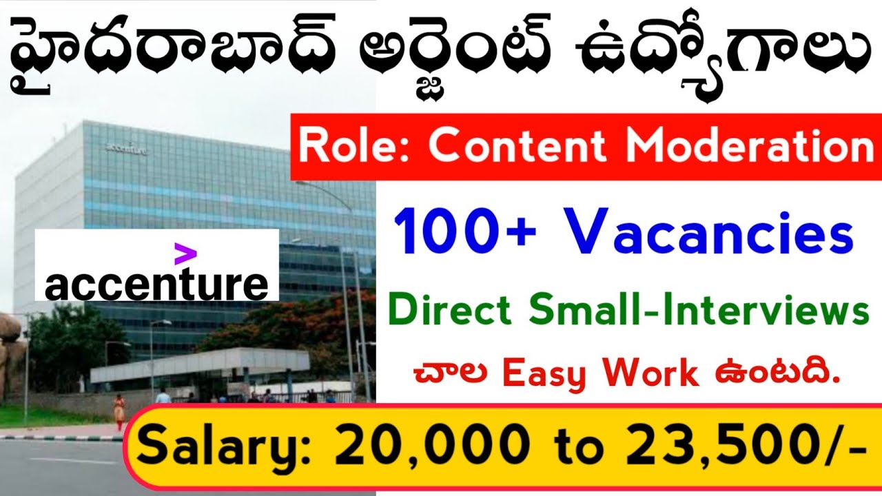 Hydrabad Accenture Company Content Moderation Jobs Walk In Interviews ...