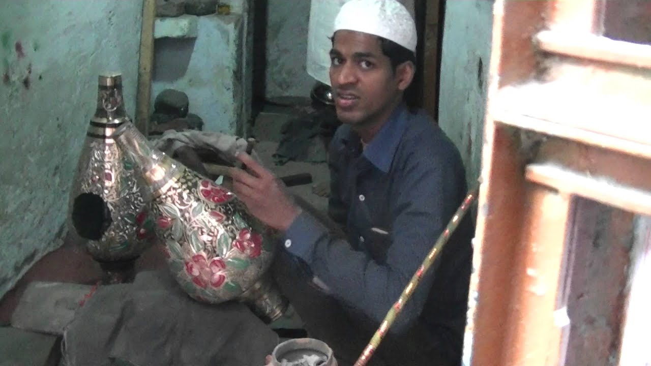 Maaati com Video 6, Making of Moradabad Brass items - YouTube