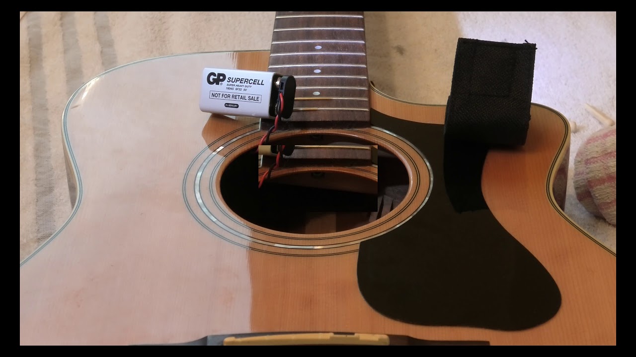 Guild F-130CE Acoustic guitar battery change and test - YouTube
